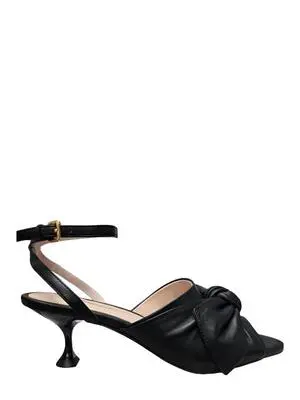 COCCINELLE Sandals With Bow Detailing - Black
