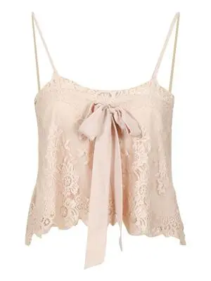 ANIYE BY Lace And Tulle Top Flesh-colored