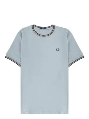 Fred Perry T Shirt With Logo - Azure