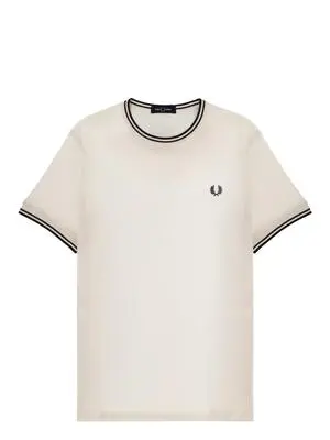 Fred Perry T Shirt With Logo Ivory