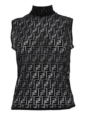 Fendi Ff Lace Top - Black