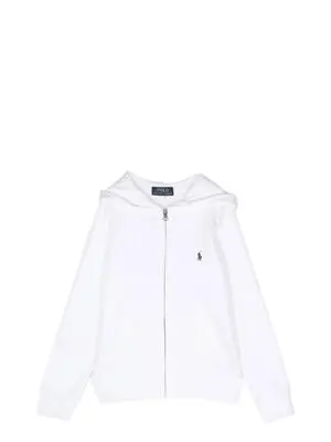 Polo Ralph Lauren Hooded Full Zip Cotton Hoodie - White