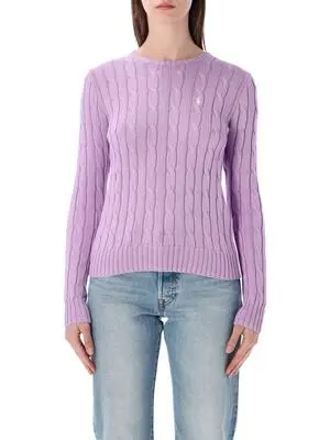 Polo Ralph Lauren Cable-knit Cotton Sweater - Bright Aster Lillac