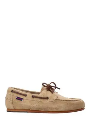 SEBAGO Suede Boat Shoe Beige Camel