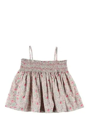Bonpoint Floral Organic Cotton Blouse - Raspberry Flowers