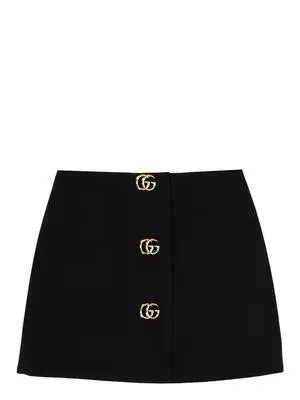 Gucci Mini Skirt With Buttons - Black