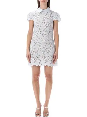 SELF-PORTRAIT Guipure Lace Mini Dress - Blue