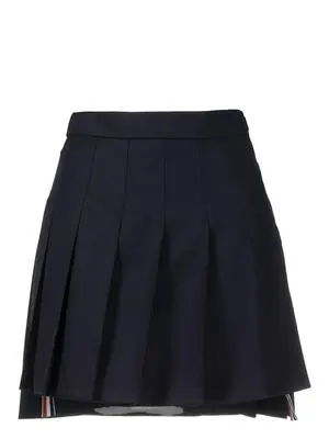 Thom Browne Thigh-Length Dropped Back Pleated Skirt Navy