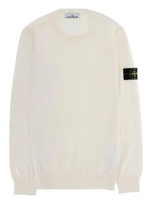 Stone Island Maglia Logo Cotton Top - Ivory