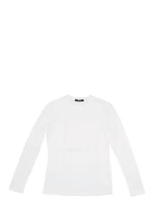 LA ROSE Long Sleeve Ribbed T-shirt - White