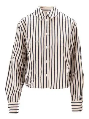 ANINE BING Essie Cropped Striped Shirt