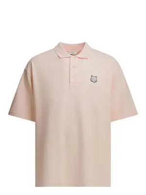 Maison Kitsuné 'fox Head' Polo Shirt With Buttons Pink