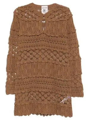 SEMICOUTURE Alvina Cotton Mini Dress - Beige