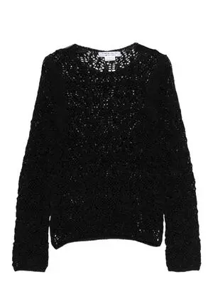 Comme Des Garçons Open Knit Crewneck Sweater - Black