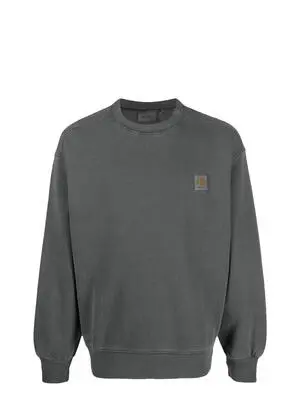 Carhartt Work In Progress Logo Cotton Sweatshirt Black
