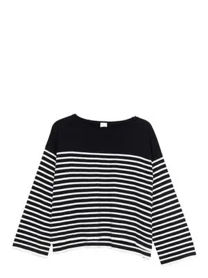 CT PLAGE Striped Cotton Sweater Blue