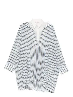 SEMICOUTURE Graciana Cotton Shirt - Blue