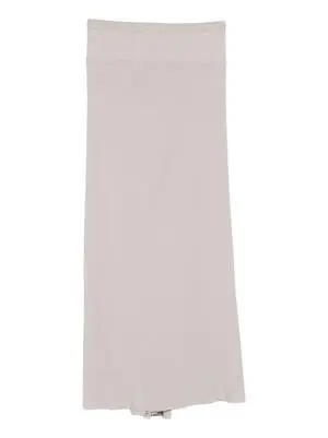 Rick Owens Long Skirt With Ribbed Waistband - White