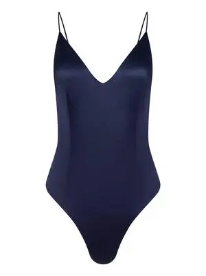 L'Agence Dara Stretch-satin Bodysuit - Midnight