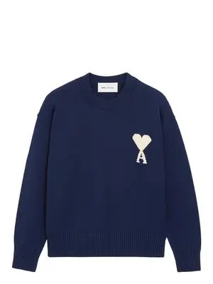 AMI Paris Quota Crewneck Sweater - Blue