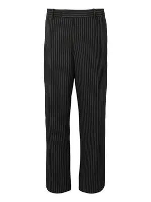 FERRAGAMO Pinstripe Trousers - Black