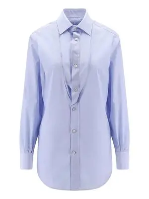 MAISON MARGIELA Folded Collar Poplin Shirt - Blue