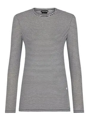 TOM FORD Long-sleeved Striped T-shirt - Black