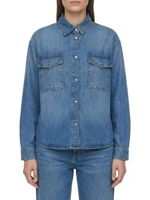 ANINE BING Cotton Denim Casual Shirt