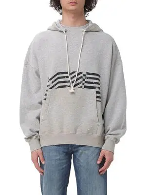 GOLDEN GOOSE Distressed Stripe Print Hoodie - Grey
