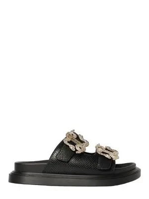 Just Cavalli Embellished Heeled Sandals - Black