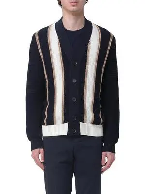 KANGRA Striped Cotton Cardigan - Blue