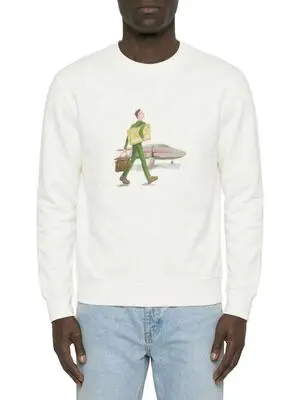 Drole De Monsieur Crewneck Sweatshirt - White