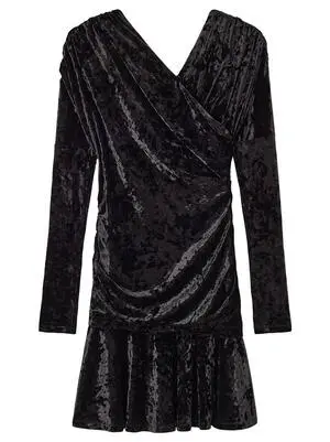 GANNI Ruched Mini Dress - Black