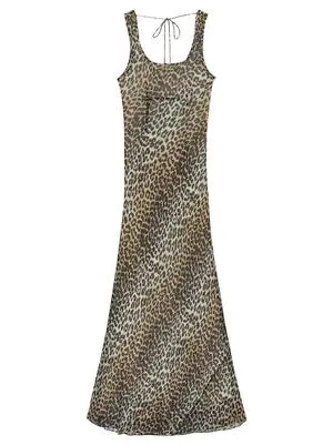 GANNI Leopard Print Maxi Dress - Mixed