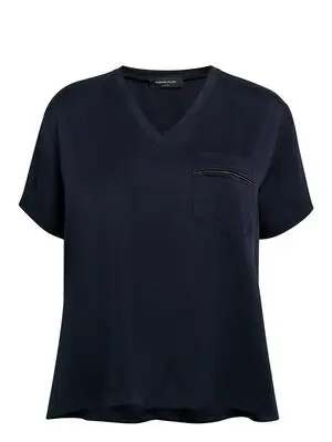 Fabiana Filippi Embellished V-neck T-shirt - Navy