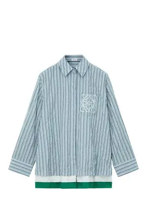 Loewe Cotton-blend Layered Shirt - Blue