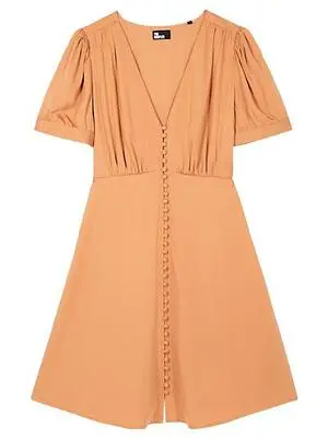 The Kooples Woven Mini Dress - Camel