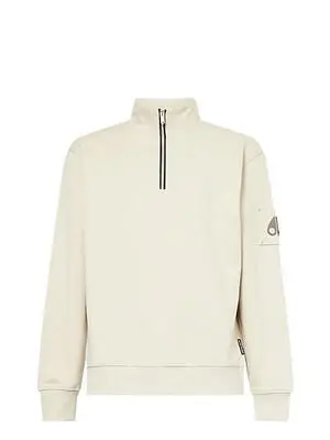 Moose Knuckles Hartsfield Quarter-zip Cotton Sweatshirt - Alabaster