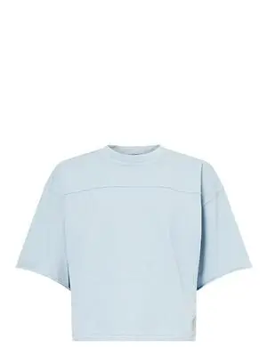 BRAIN DEAD Football Boxy-fit Cotton T-shirt - Blue