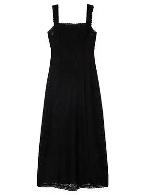 The Kooples Sleeveless Lace-embroidered Maxi Dress - Black