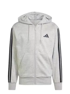 Adidas Striped Zip-up Hoodie - Grey
