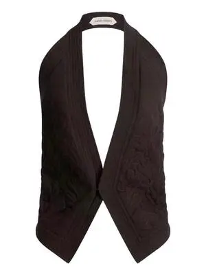 Alberta Ferretti Quilted Halterneck Waistcoat - Brown