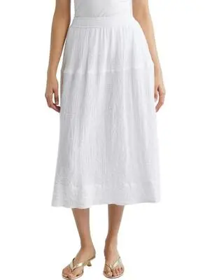 Bernardo Crinkle Maxi Skirt - Bright White