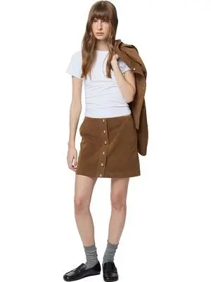 Apparis Ella Sans Suede Mini Skirt - Saddle Brown