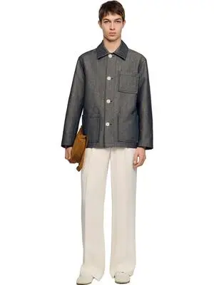 Sandro Denim-Effect Worker Jacket Denim
