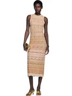 Sandro Sleeveless Knit Midi Dress - Brown
