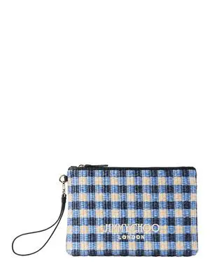 JIMMY CHOO Zipped Flat Pouch - Marine Mix/ecru
