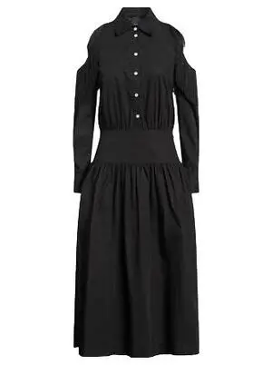 Pinko Midi Dress With Fringe Detail - Black