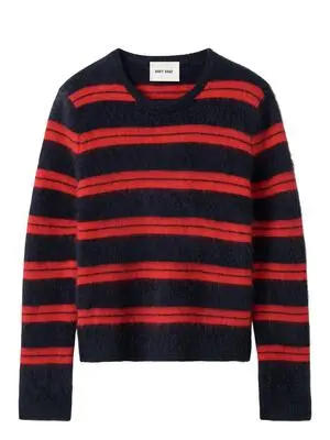 SOFT GOAT Brushed Striped Crewneck