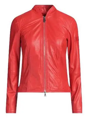 Peuterey Leather Biker Jacket - Red